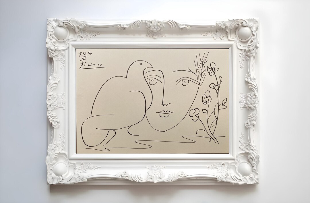 Picasso, Ink Drawing on Paper, 1950 Rare Find - Etsy