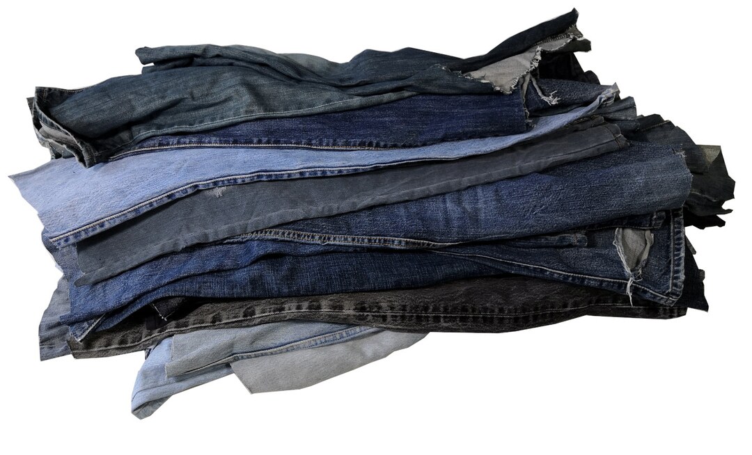 Scrap Denim Fabric Material / Cotton / 1 KG - Upcycling / Craft ...