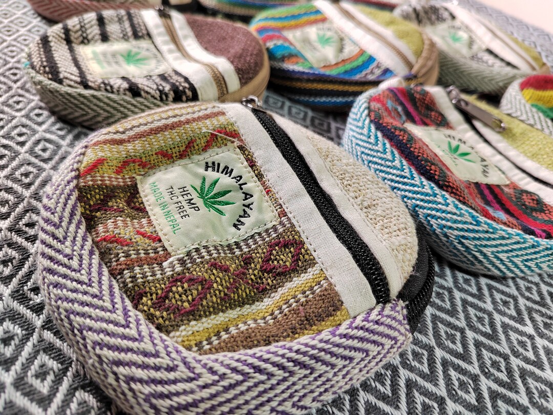 Handmade Hemp Coin Purse: Eco-friendly Zipper Pouch, Nepal - Etsy