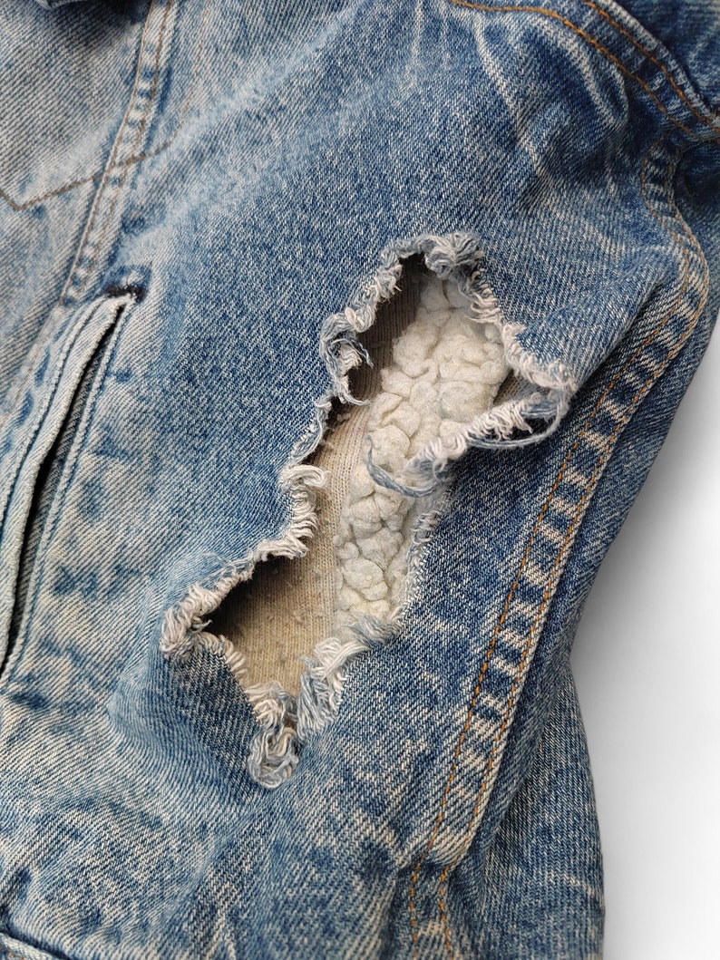 Vintage Levi Denim Sherpa Jacket XXL 1980 50R Button up Blue 80s - Etsy