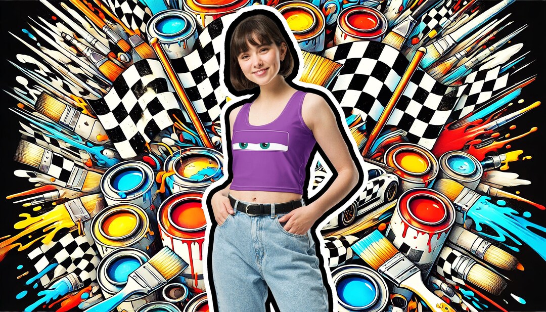 Fun Purple Car Spoof Crop Top | Cars Inspired Women's Cropped Tank ...