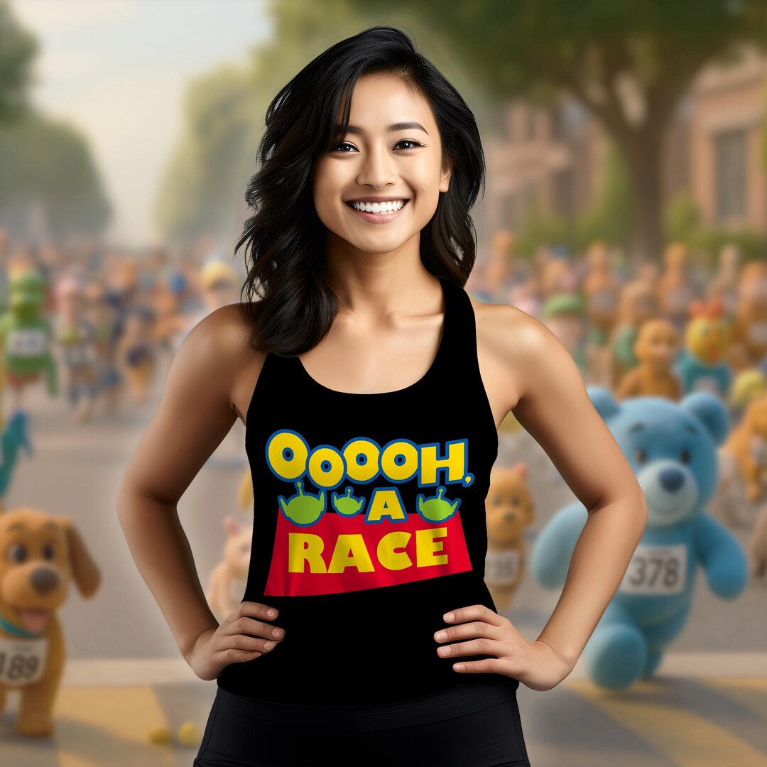 Ooooh, A Race Funny Toy Story Inspired Women's Ladies Ideal Racerback Tank Top | Pixar Fan Spoof ...