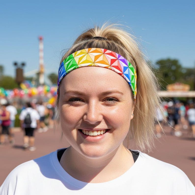 Spaceship Earth Pride Headband | Rainbow Epcot Inspired Geometric ...