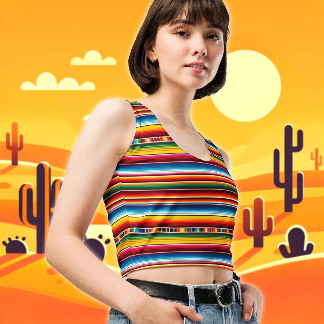 Mexican Sarape Serape Jorongo Zarape Colorful Stripe Pattern All-over ...