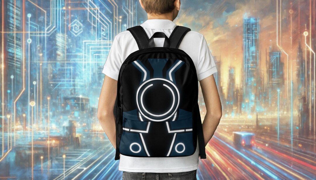 Tron Inspired Backpack | Futuristic Sci-fi, Gamer School Bag for Teens ...
