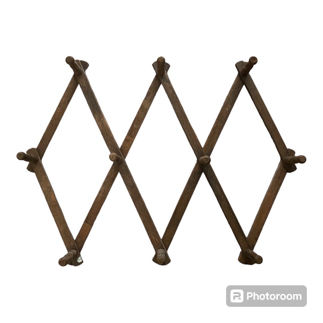 Vintage Expandable Wood Peg Rack. - Etsy