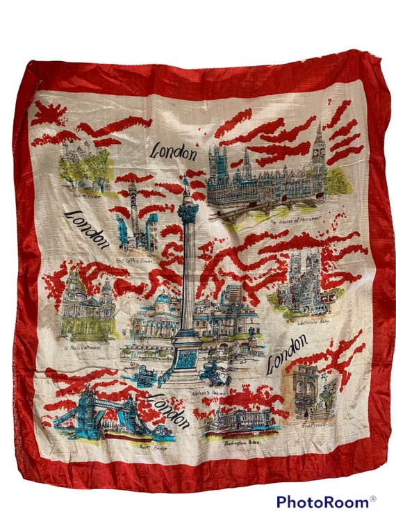 vintage london souvenir scarf - Gem