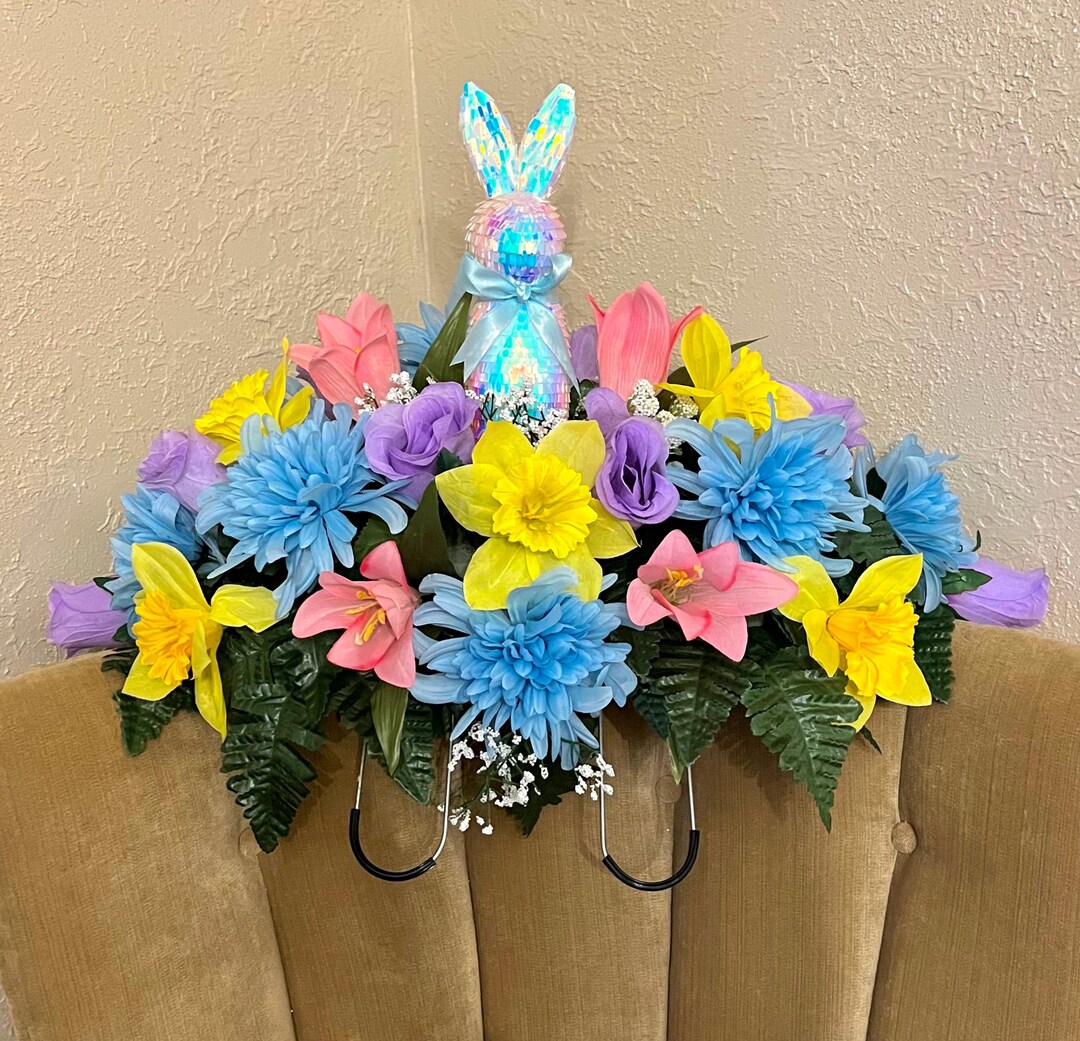 Cemetery Flower Easter Headstone Saddle Bunny Arrangement Grave ...