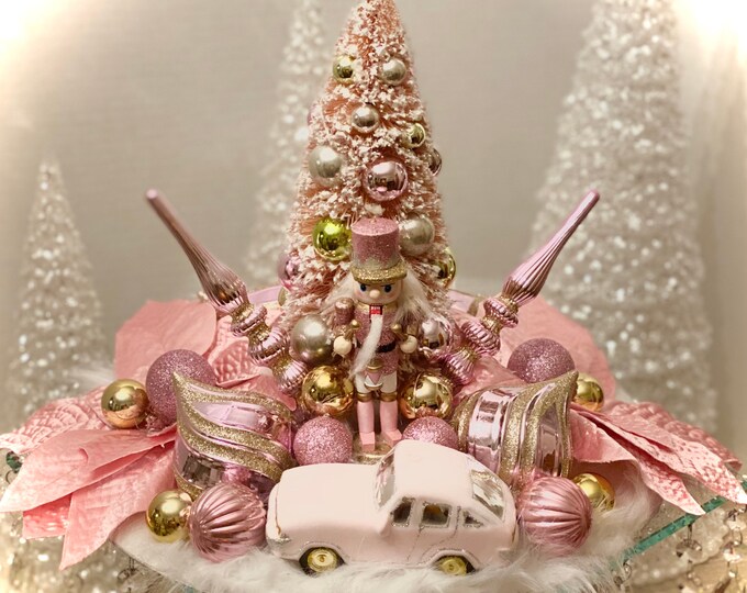 PINK Chic Shabby Centerpiece Victorian Table Arrangement Fur ...