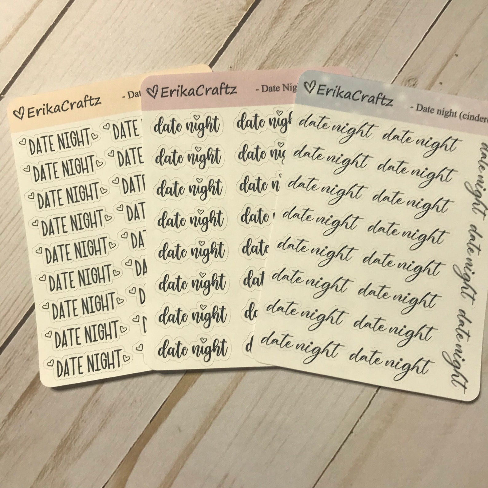 Date Night Script Stickers Planner Stickers White Matte - Etsy