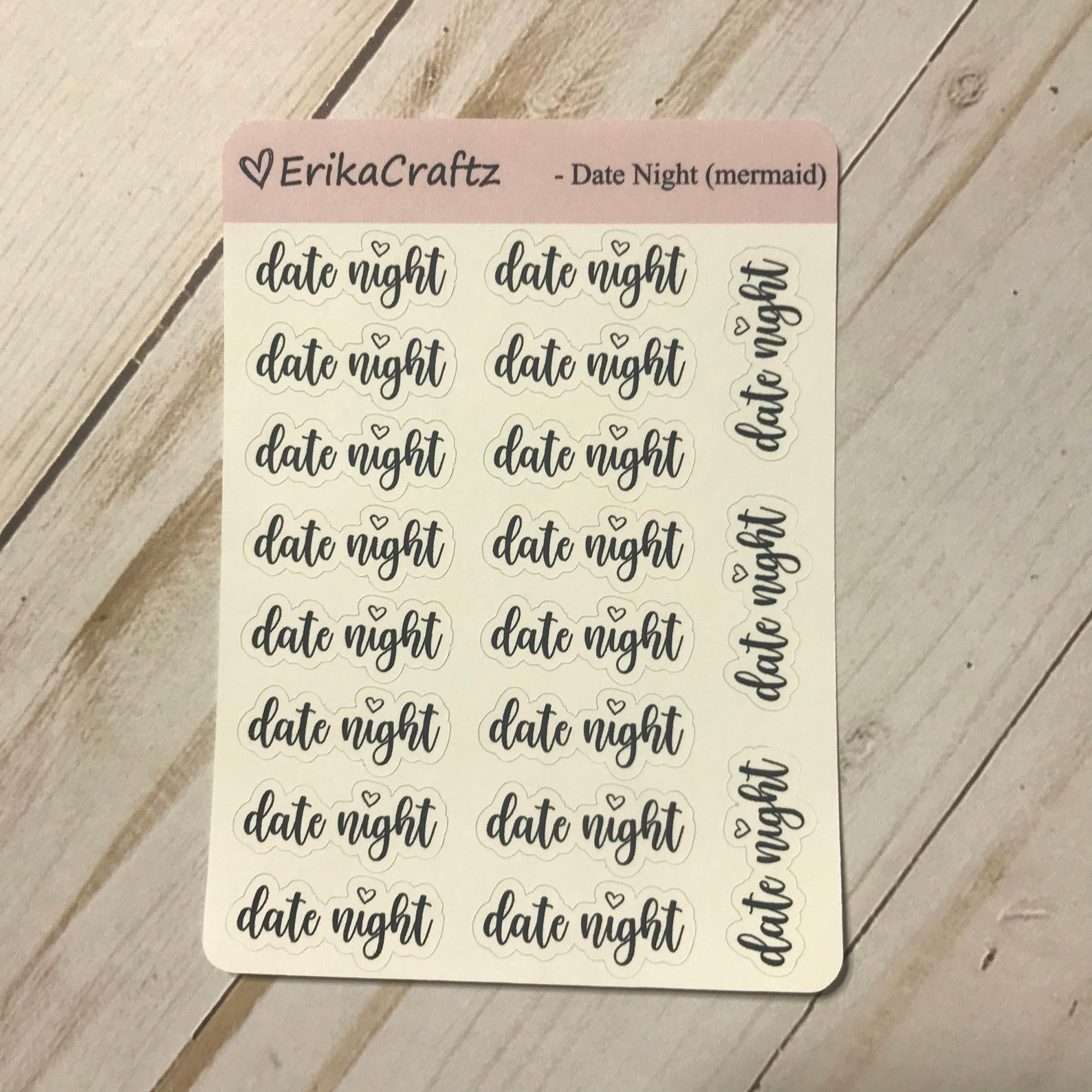 Date Night Script Stickers Planner Stickers White Matte - Etsy