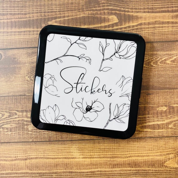 SMALL Simple Floral Sticker Storage Box | Etsy