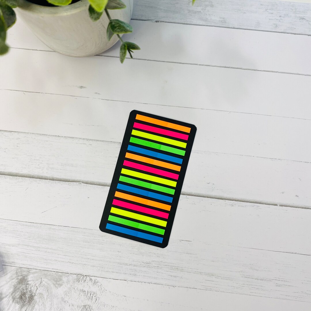 Neon Highlight Strips Transparent Sticky Notes - Etsy