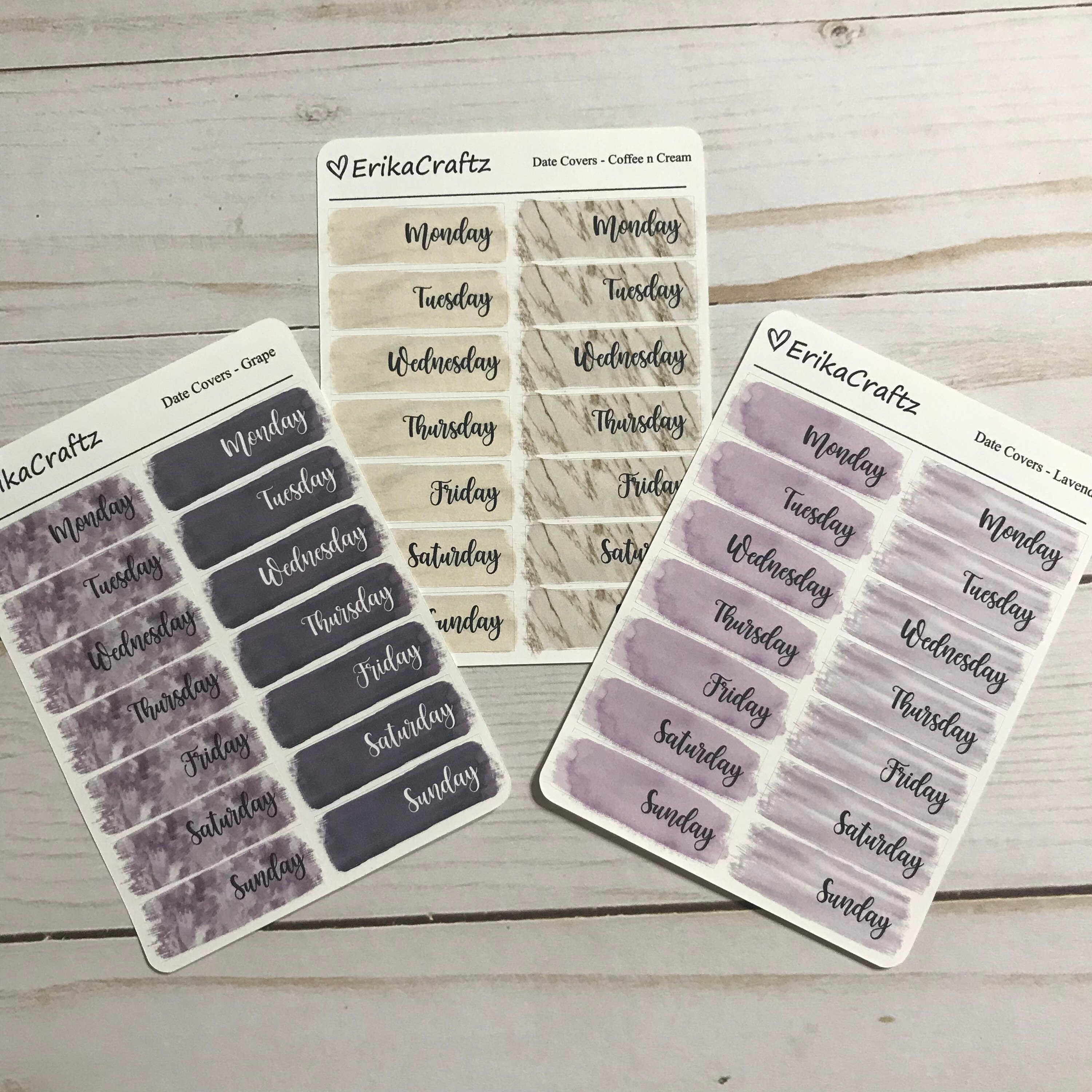 Date Covers Planner Stickers Many Colors Available - Etsy