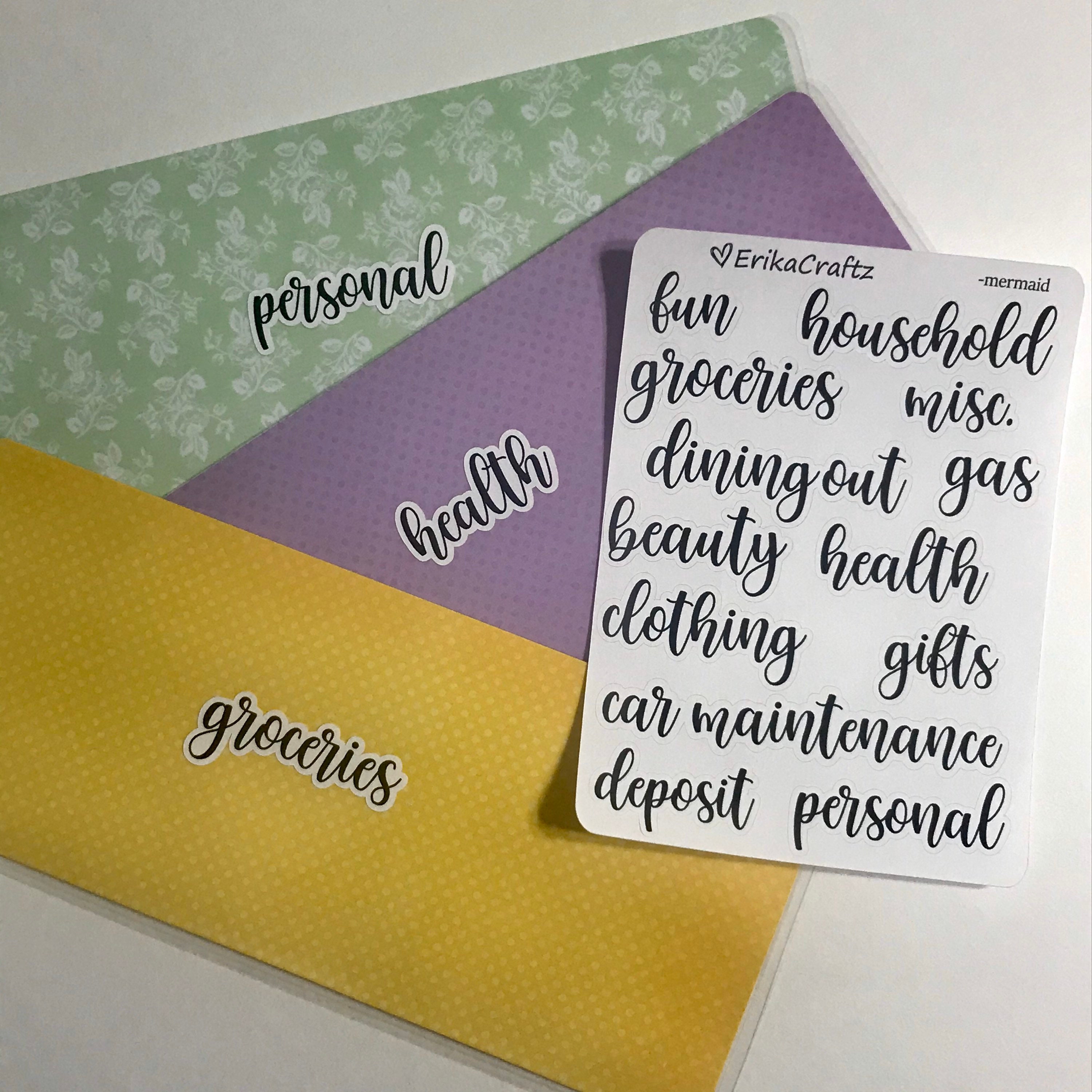 CUSTOM Cash envelopes labels stickers budgeting stickers | Etsy