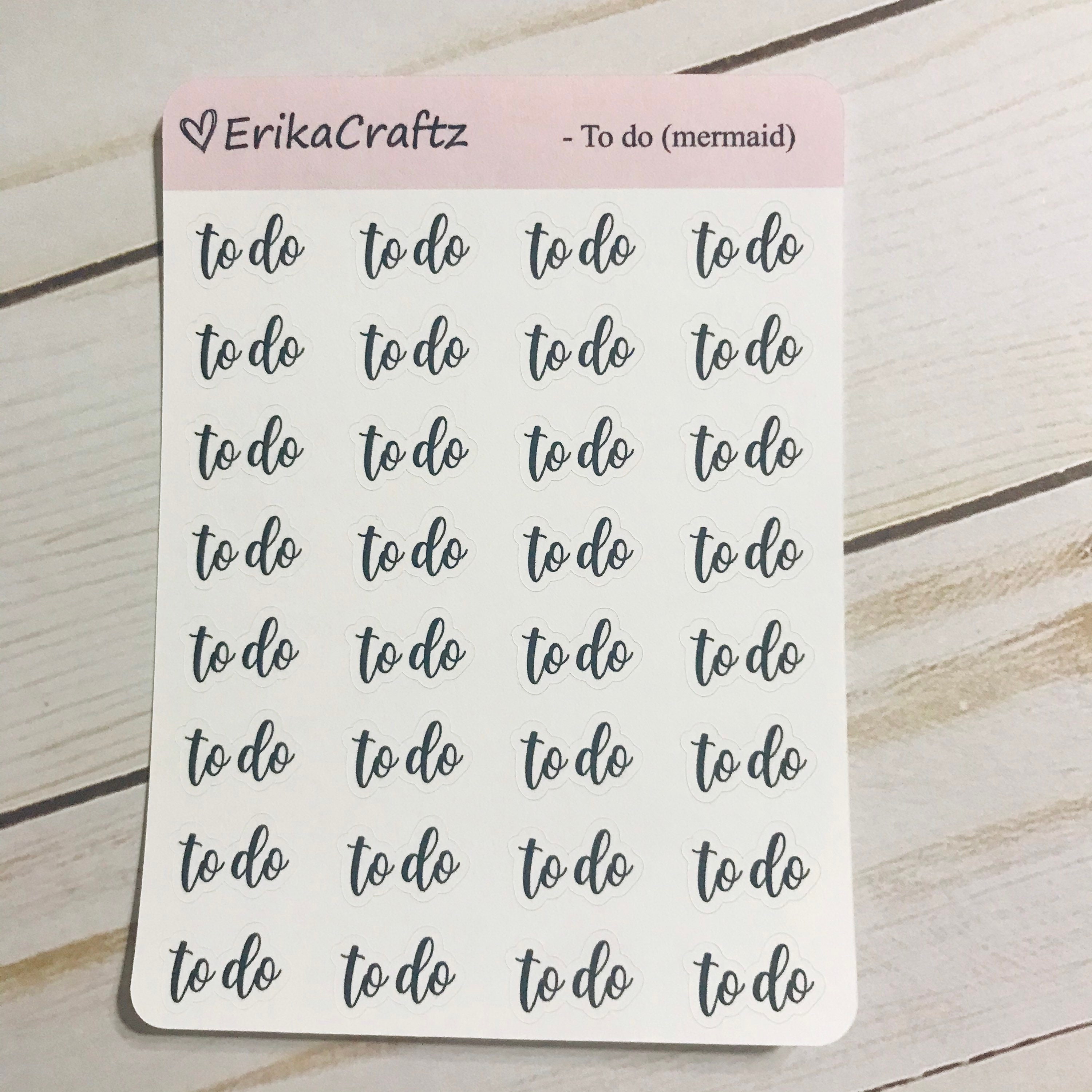 To Do Script Stickers Planner Stickers White or Clear - Etsy