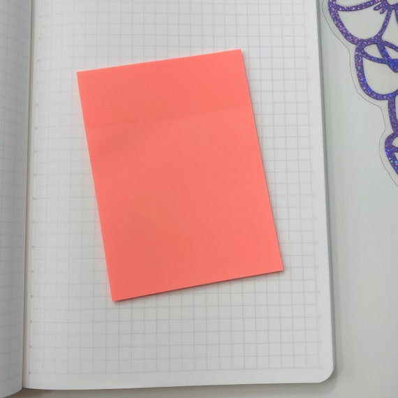 Neon Peach Transparent Sticky Notes - Etsy