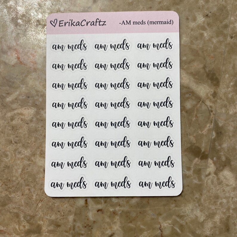 AM Medication Script Stickers Perfect for Any Planner - Etsy