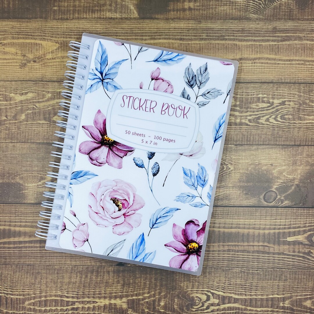 Purple Flowers Reusable Sticker Book - Etsy