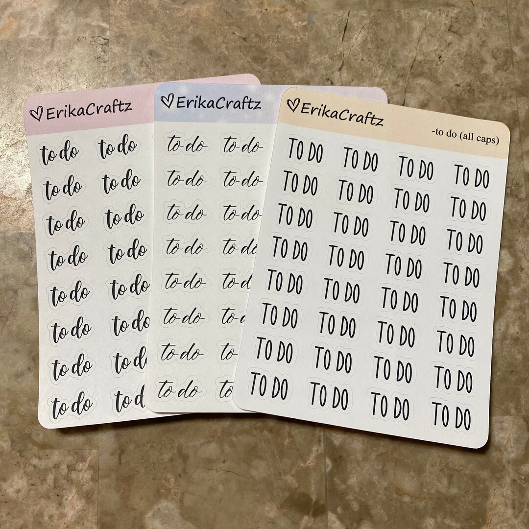 To Do Script Stickers Planner Stickers White or Clear Matte - Etsy