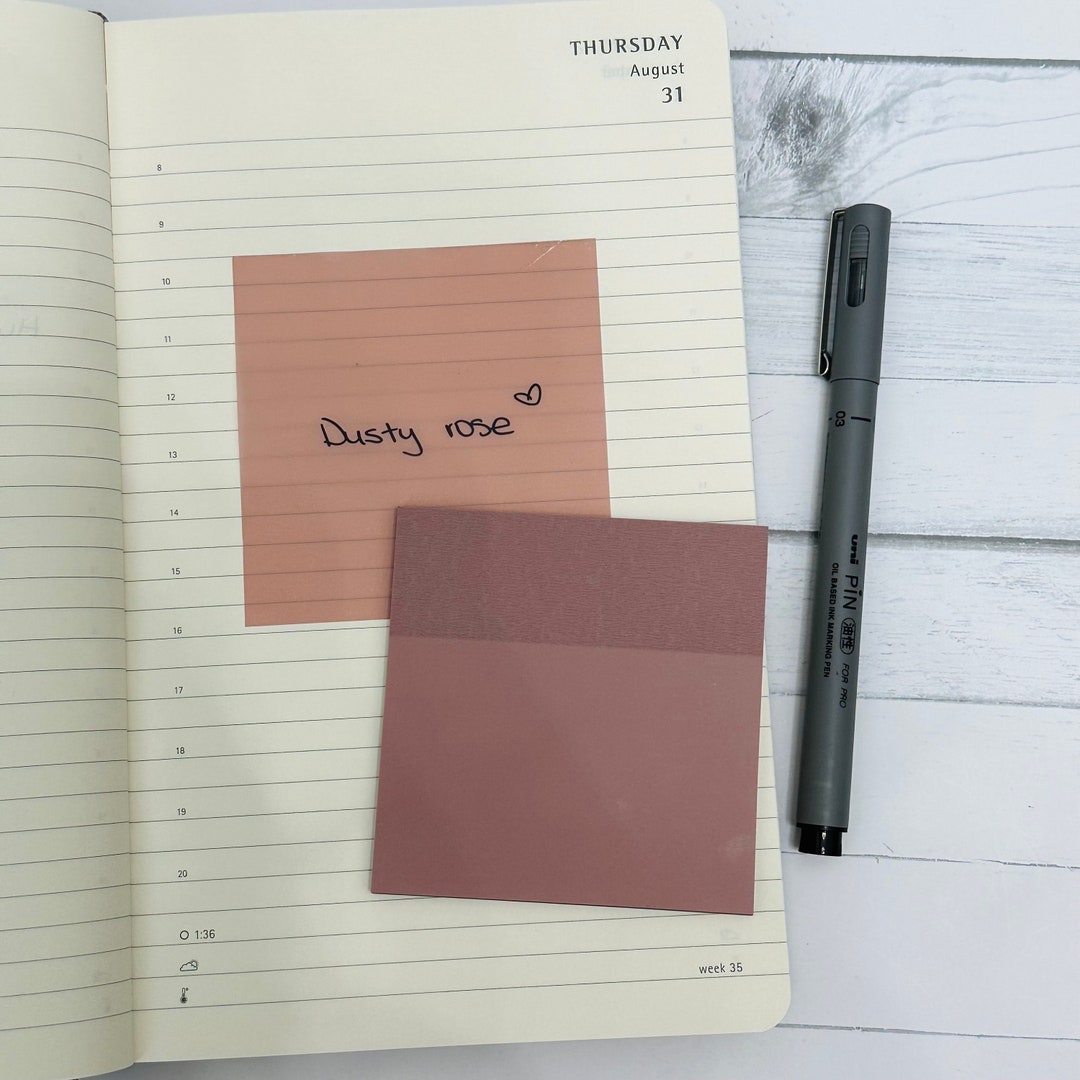 Dusty Rose 3x3 Transparent Sticky Notes - Etsy