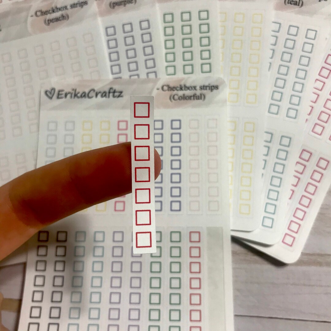 Checkbox Strips Make Lists Planner Stickers Many Colors Available - Etsy
