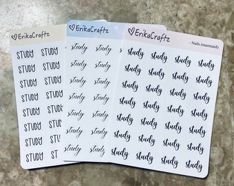 Homework Script Stickers S052 School Work Word Stickers - Etsy