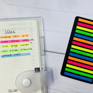 Neon Highlight Strips Transparent Sticky Notes - Etsy