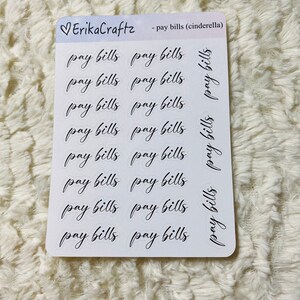 Pay Bills Script Stickers - Etsy