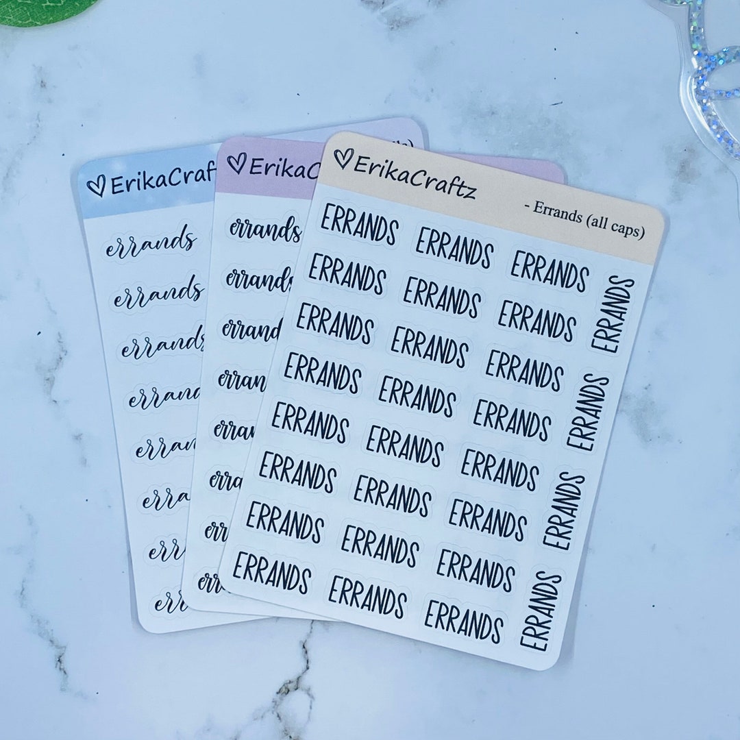 Errands Script Stickers - Etsy