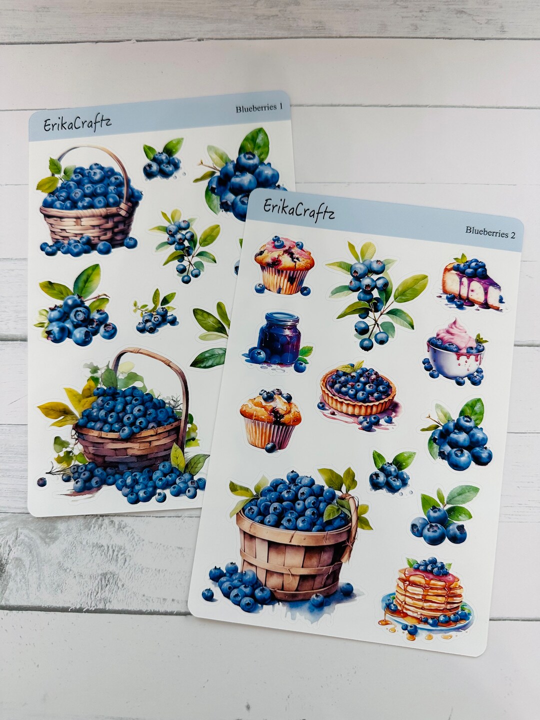 Blueberries Journaling Stickers - Etsy