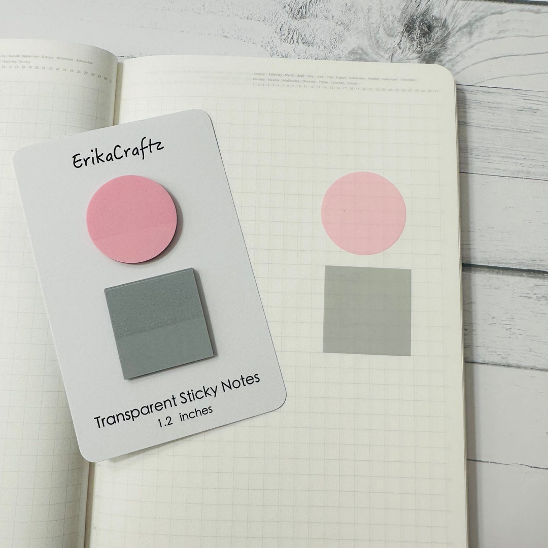 Pink & Grey MINI Transparent Sticky Notes - Etsy