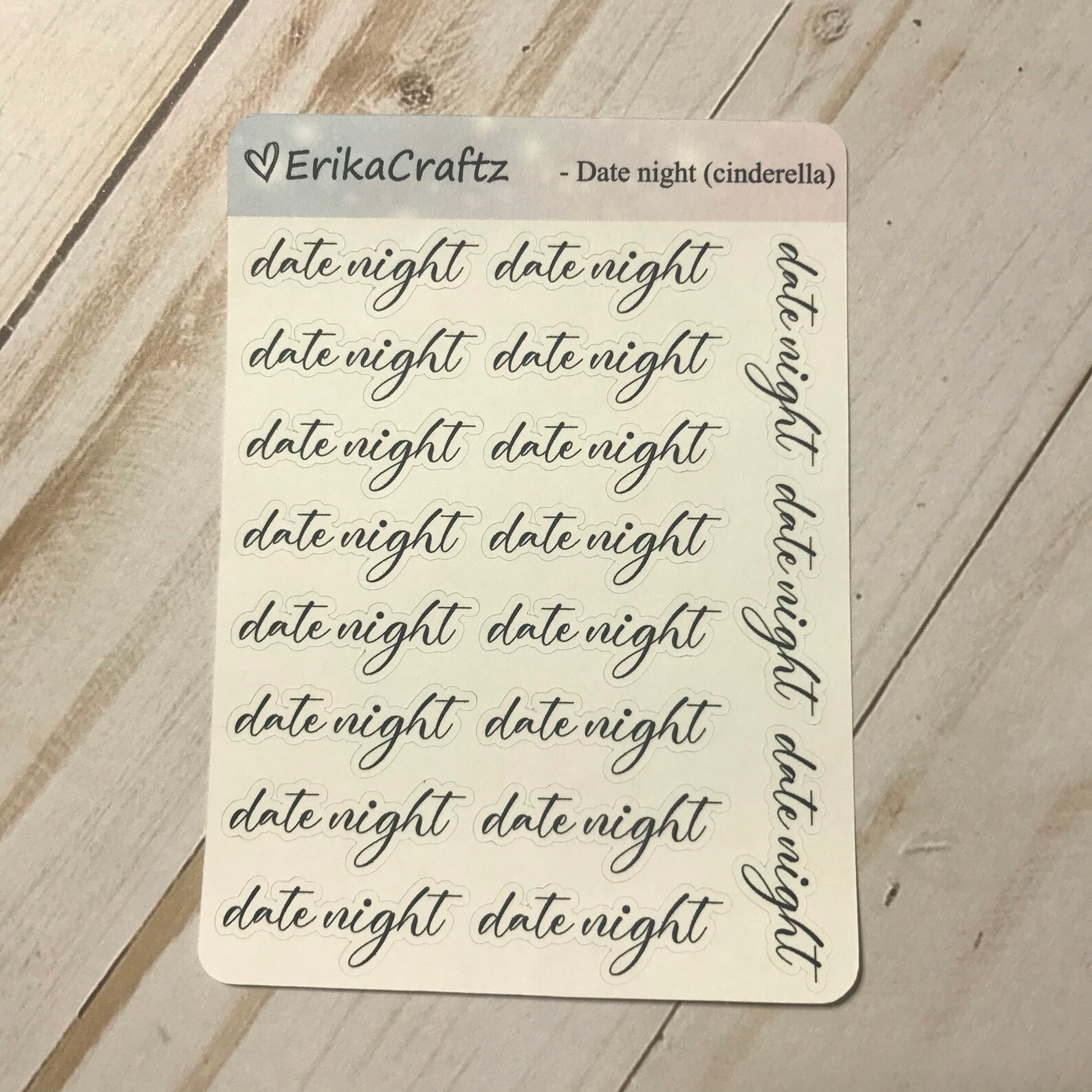 Date Night Script Stickers Planner Stickers White Matte - Etsy