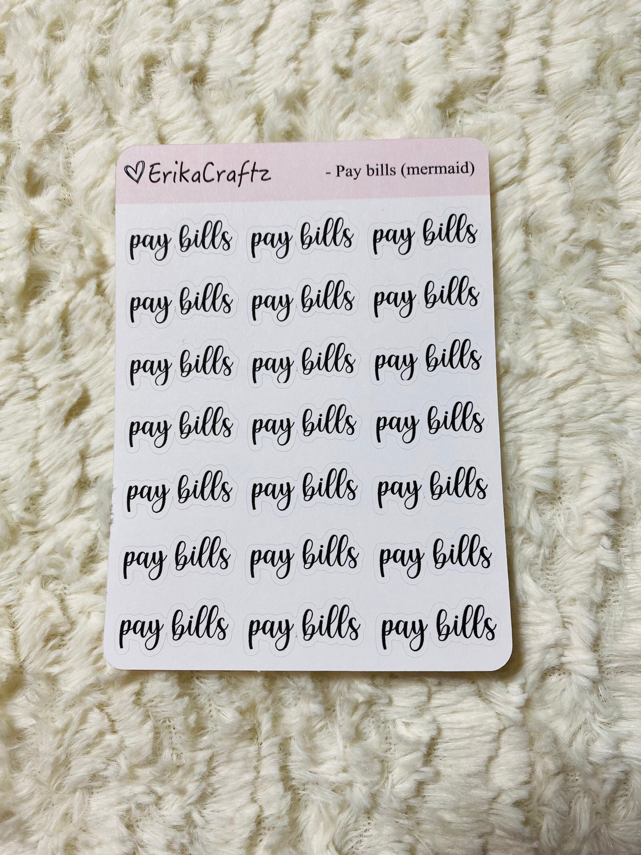 Pay Bills Script Stickers - Etsy
