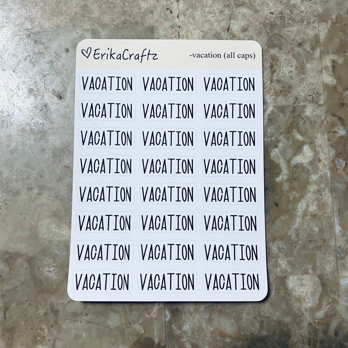Vacation Script Stickers Perfect for Any Planner White - Etsy