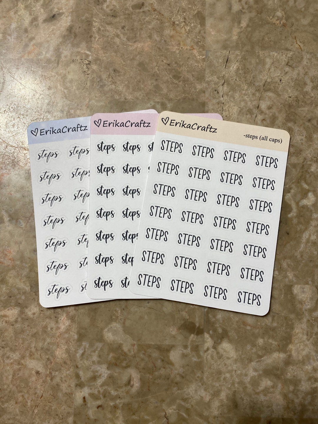 Steps Script Stickers Perfect for Any Planner White or Clear Matte ...