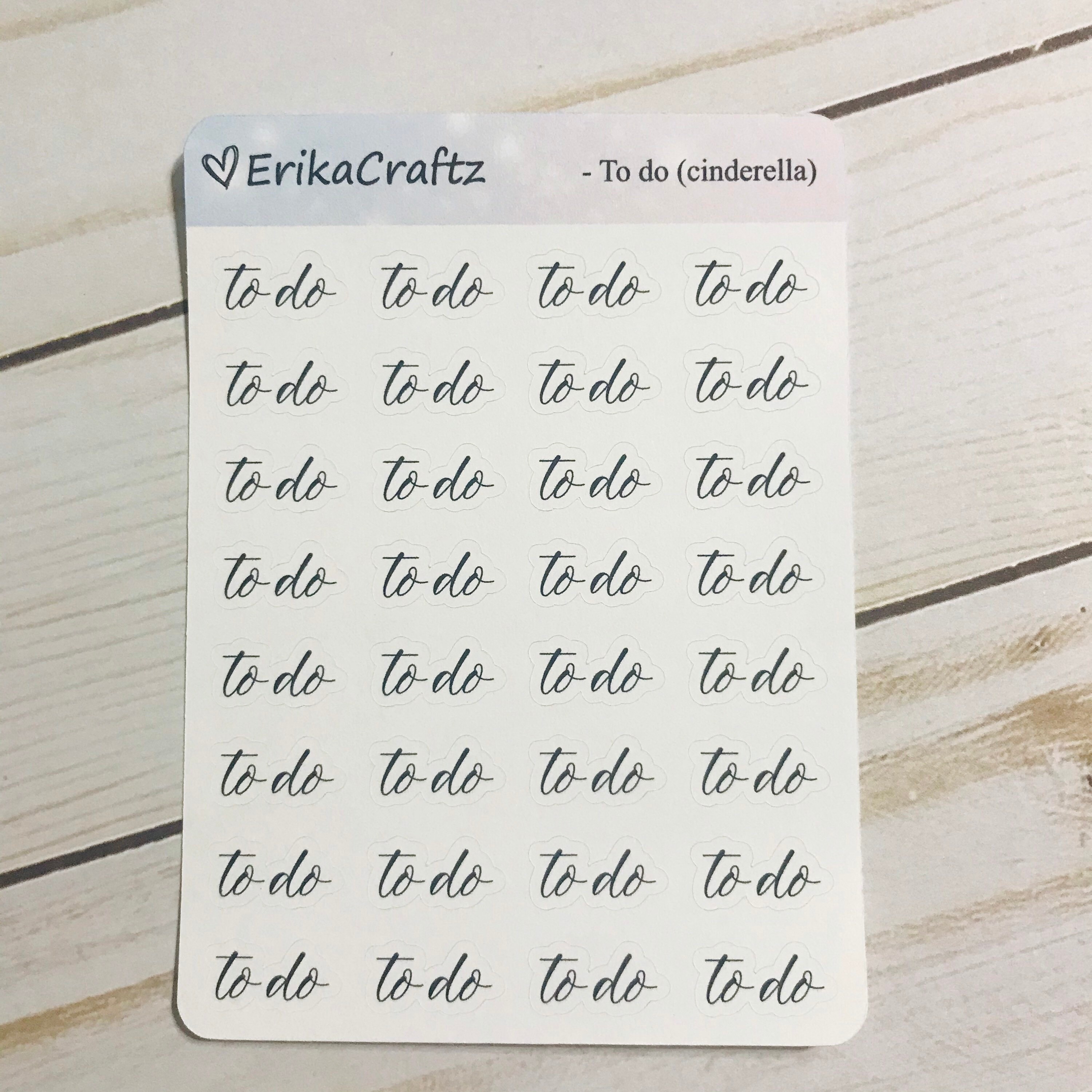 To Do Script Stickers Planner Stickers White or Clear - Etsy