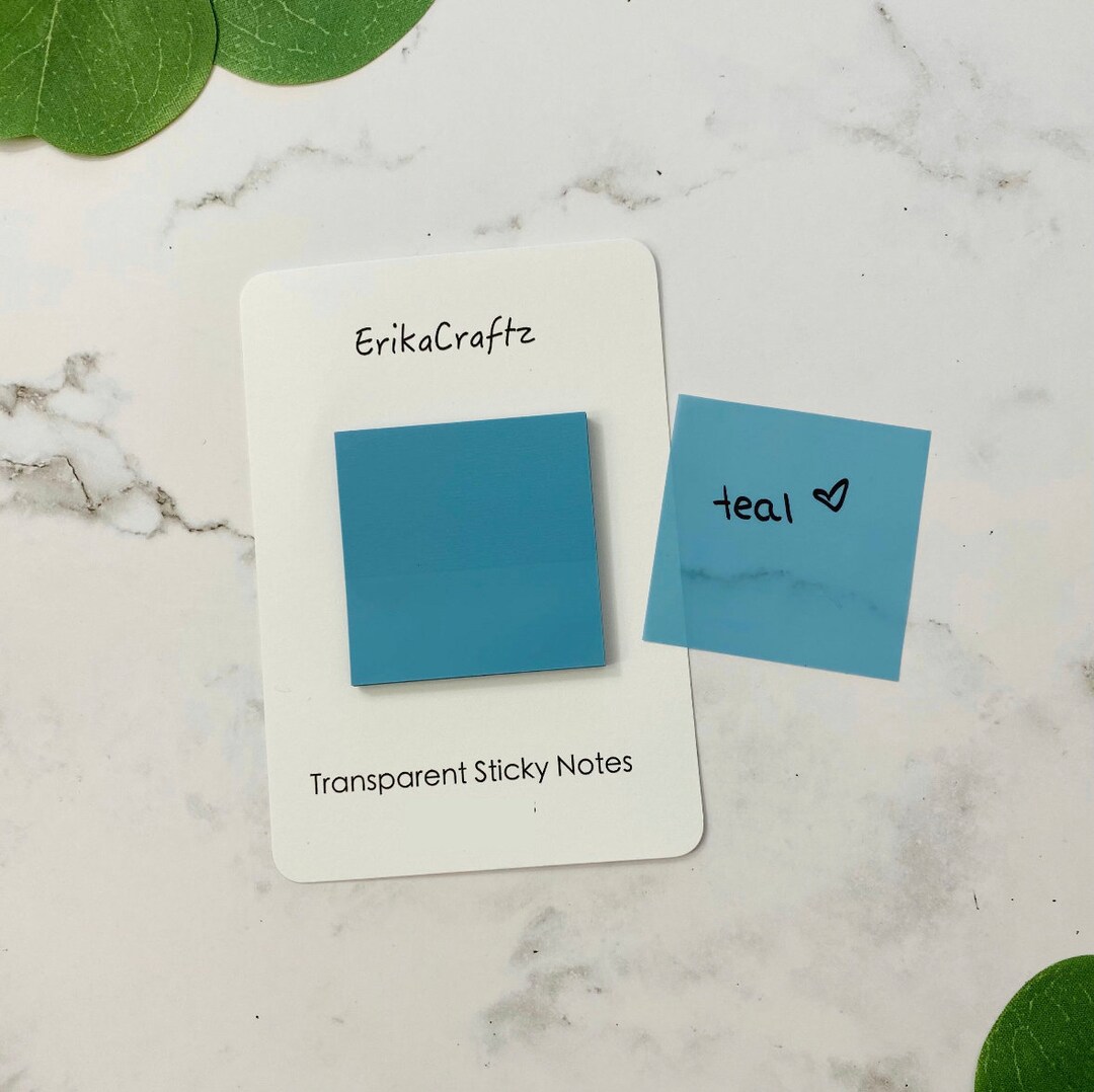 Teal SMALL Transparent Sticky Notes - Etsy