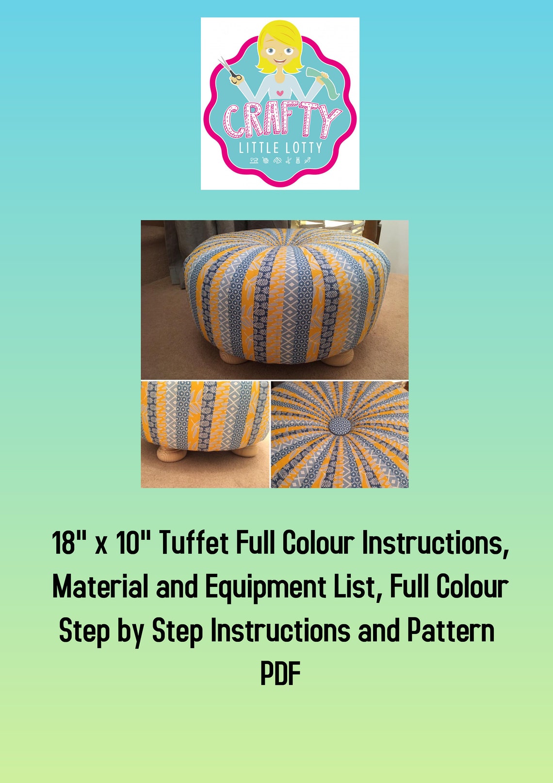 18" X 10" Tuffet Full Colour Instructions Pattern and Materials List ...