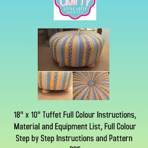 18" X 10" Tuffet Full Colour Instructions Pattern and Materials List ...