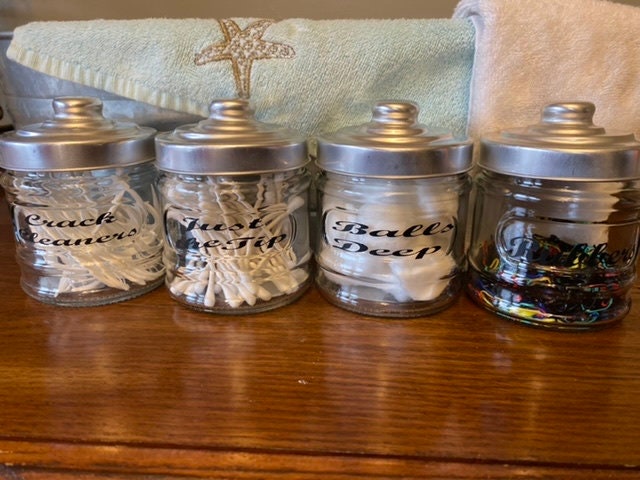 Funny Bathroom Jar Set - Etsy