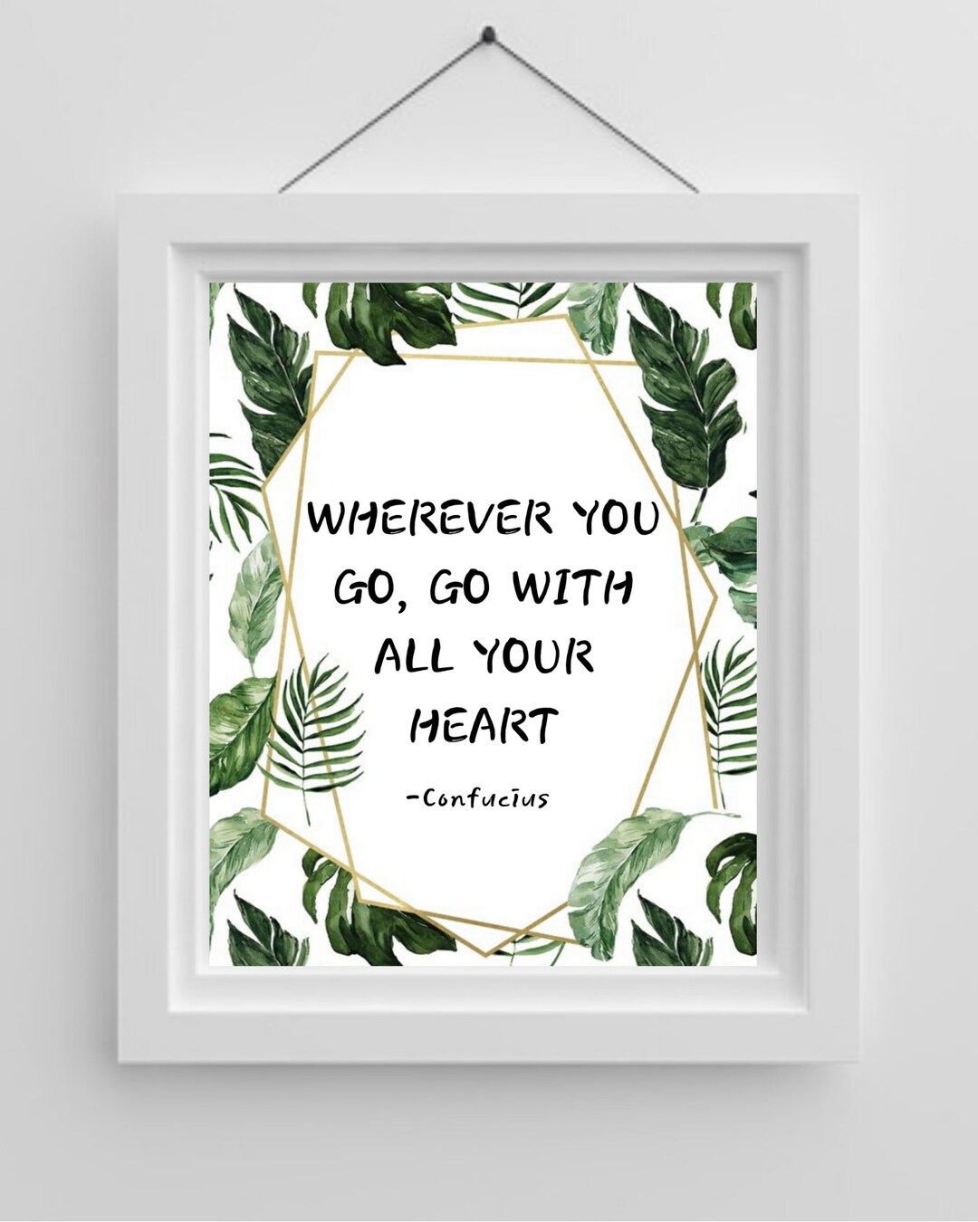 Wherever You Go Go With All Your Heart Confucius Travel Quote Wall Art ...