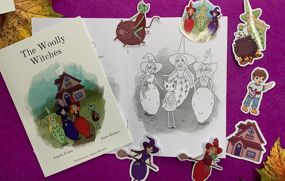 The Woolly Witches Story Book Colouring Book and Stickers - Etsy Canada