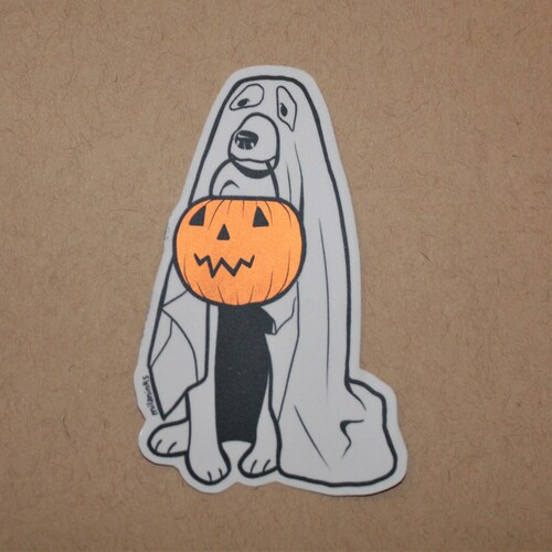 Ghost Dog Sticker Bed Sheet Ghost Spooky Pupper Ghost - Etsy