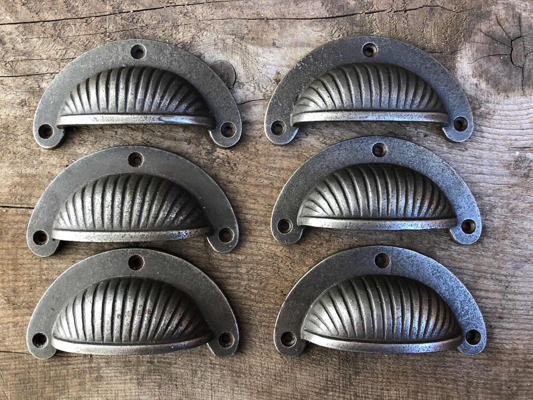 A Set of Six Lovely Solid Cast Iron Antique Style Fluted Handle Ch8 - Etsy