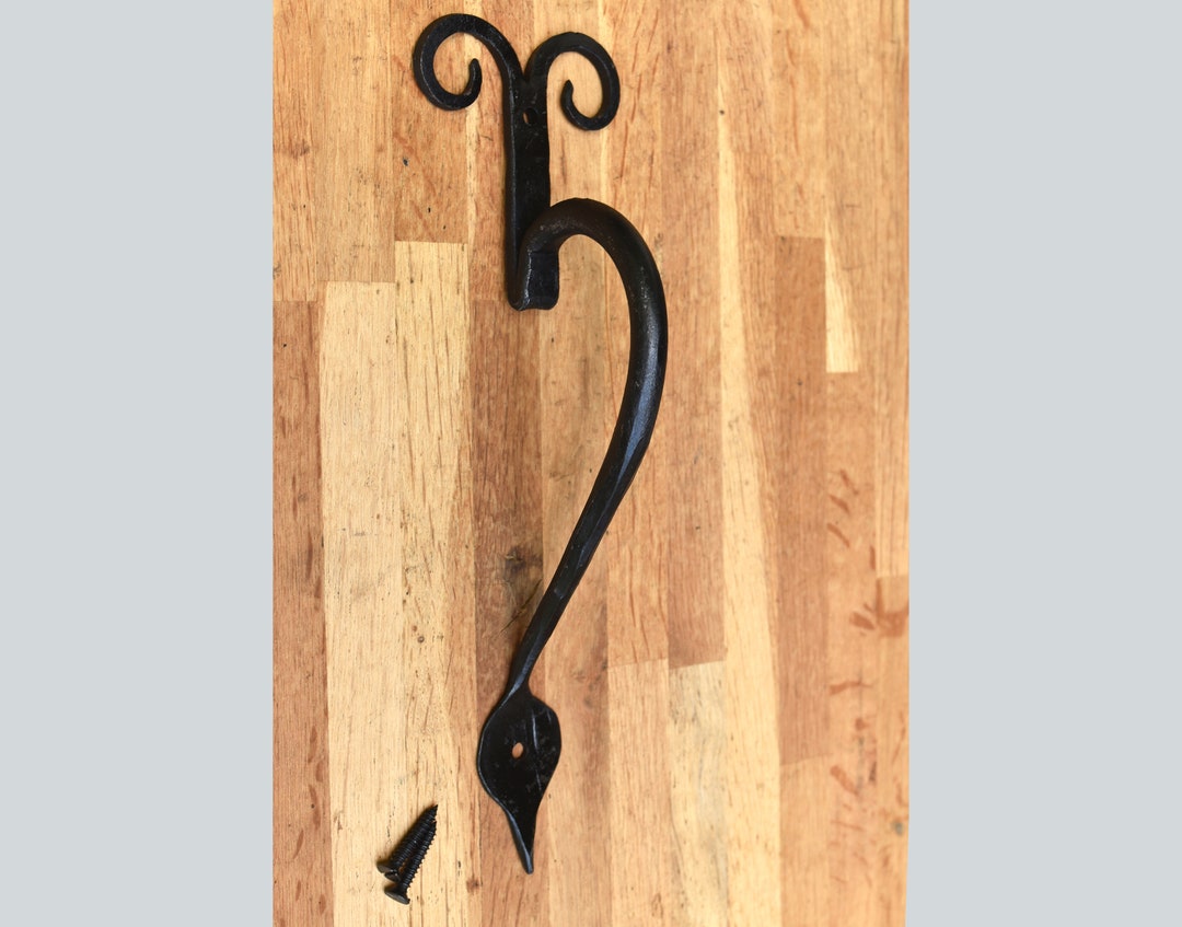 A Handmade Wrought Iron Gothic Curl Door Handle BL12 - Etsy