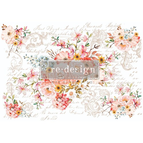 Redesign With Prima ruby Rose Decor Transfer - Etsy