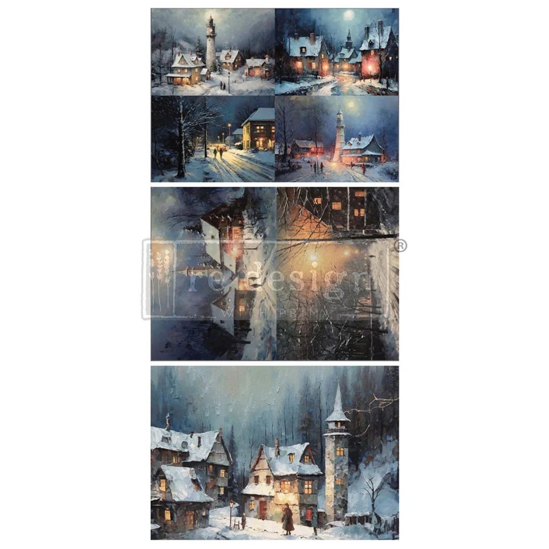 SNOWY TWILIGHT | Re-design With Prima | A3 Decoupage Fiber Paper | 16.5 ...
