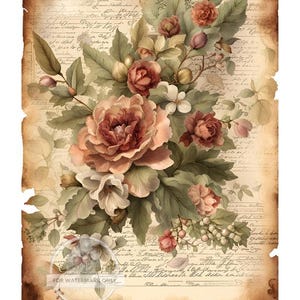 THE FIRST BOUQUET | A4 Rice Paper | Decoupage Paper | Decoupage Central ...