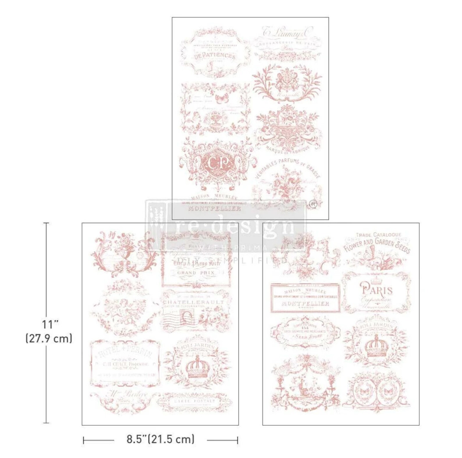 VINTAGE LABELS III ", 3 Sheets - Each 8.5x11" , Rub on Transfers for ...